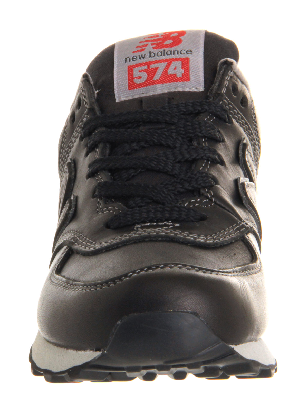 New Balance M574 Black Leather - Women's Trainers
