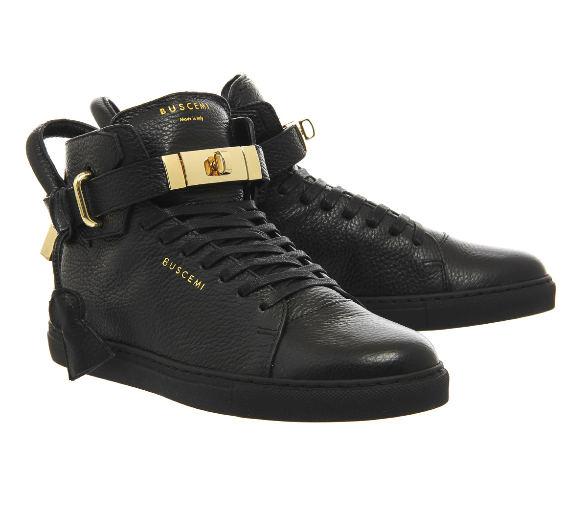Buscemi 100mm Shoes Black Leather - Men's Premium Sneakers