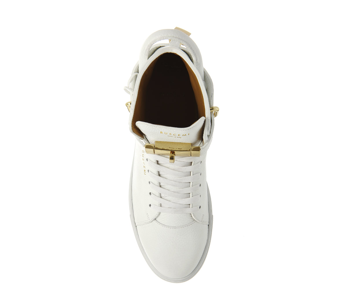 Buscemi 100mm Shoes White Leather - Men's Premium Sneakers