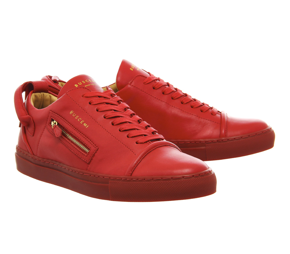 Buscemi 50mm Low Red Leather - Men's Premium Sneakers