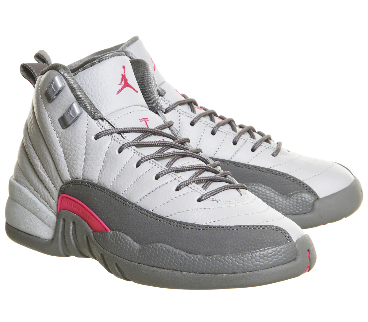Jordan Jordan 12 Gs Wolf Grey Vivid Pink Cool Grey - Women's Trainers