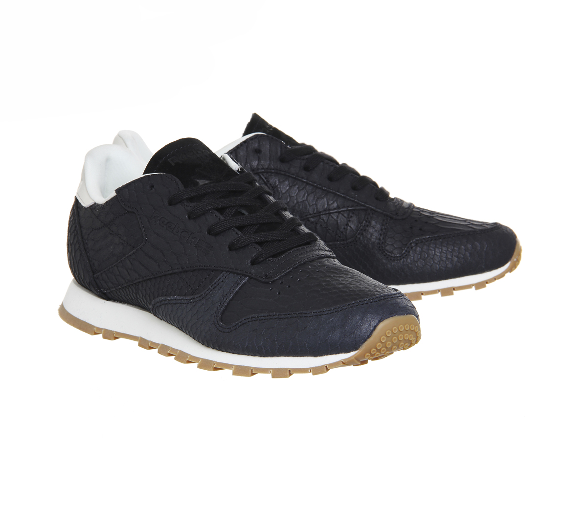 Reebok Cl Leather Clean Black Chalk Exotics - Unisex Sports